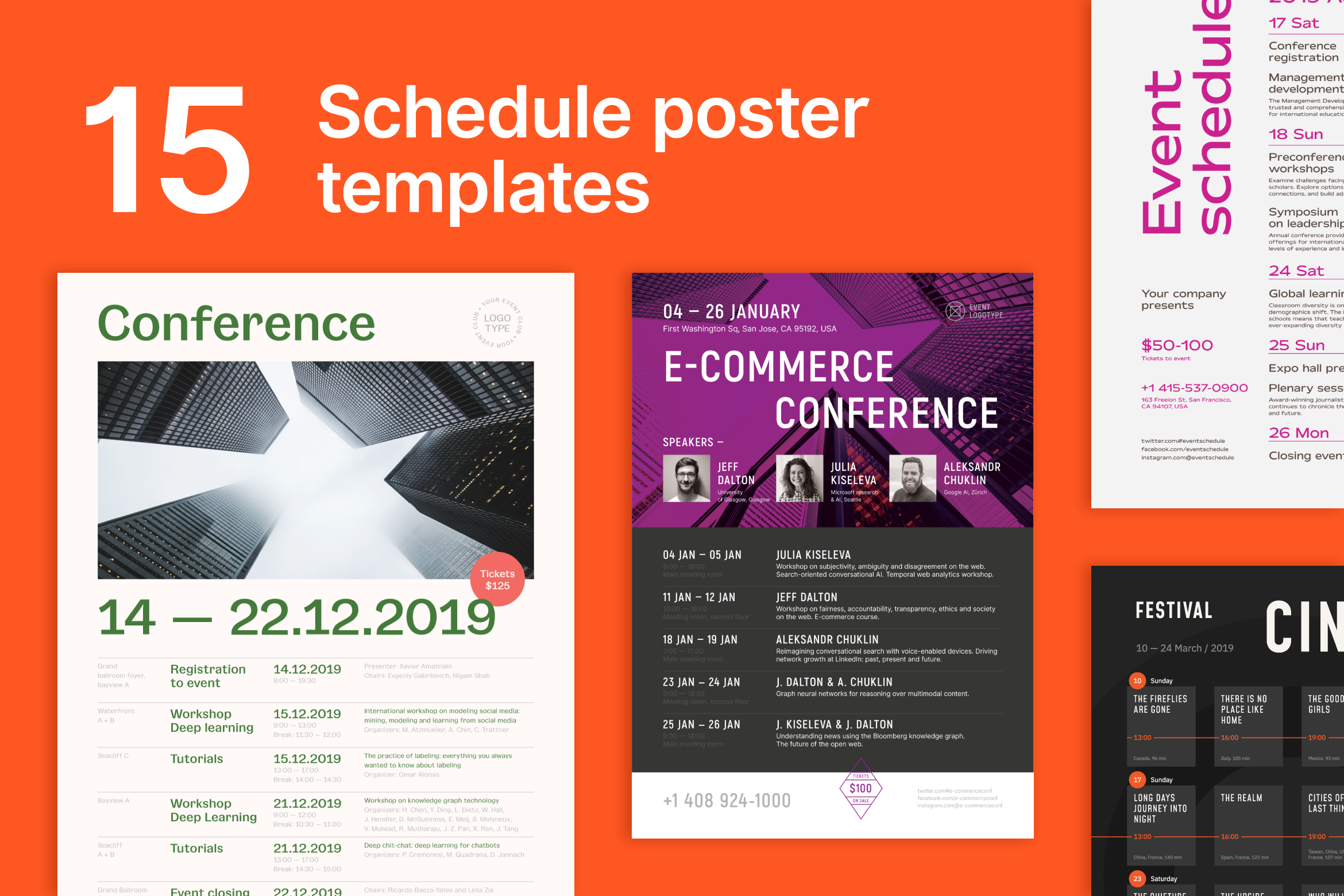 15 in 1, Schedule Templates Bundle, a Flyer Template by EDT.Graphics
