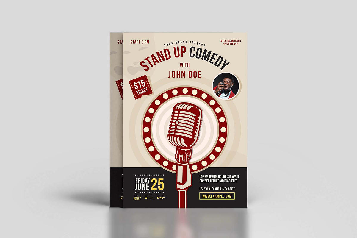 Stand Up Comedy Flyer Template, a Flyer Template by BrandPacks
