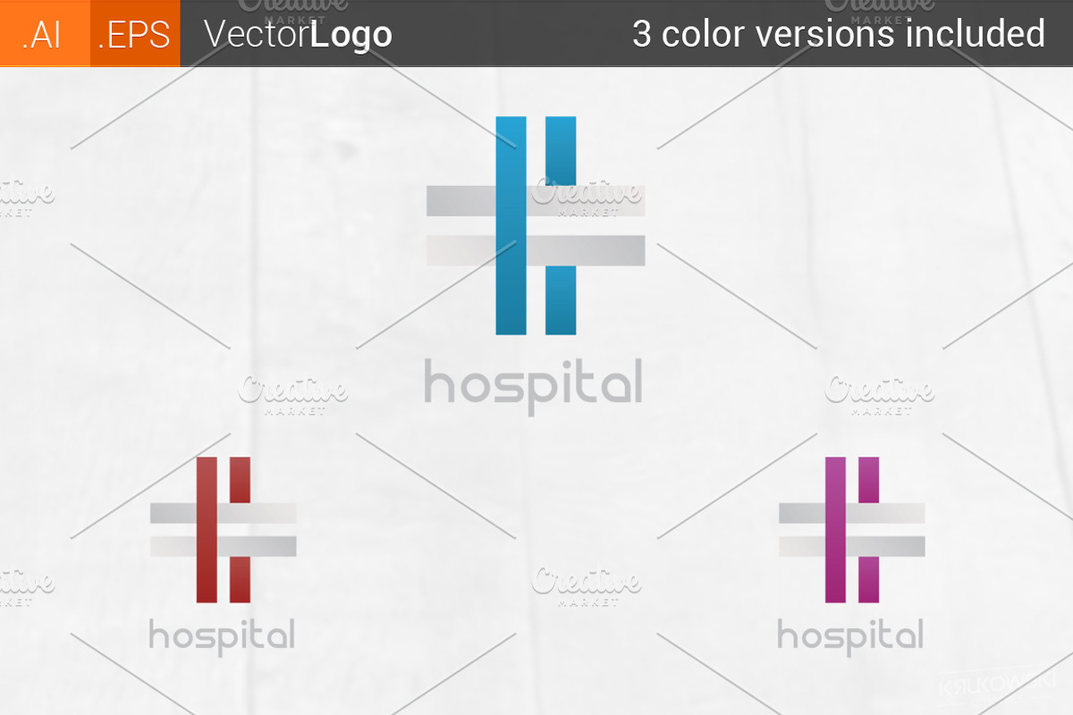 Hospital Logo, a Branding & Logo Template by Krukowski Graphics