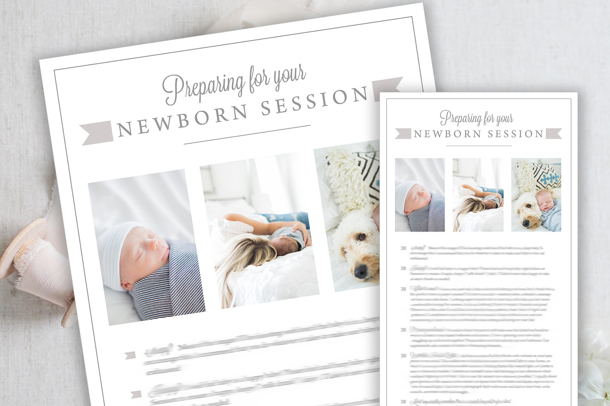 Newborn Session Prep Guide Template, a Templates & Theme by ashley.maton