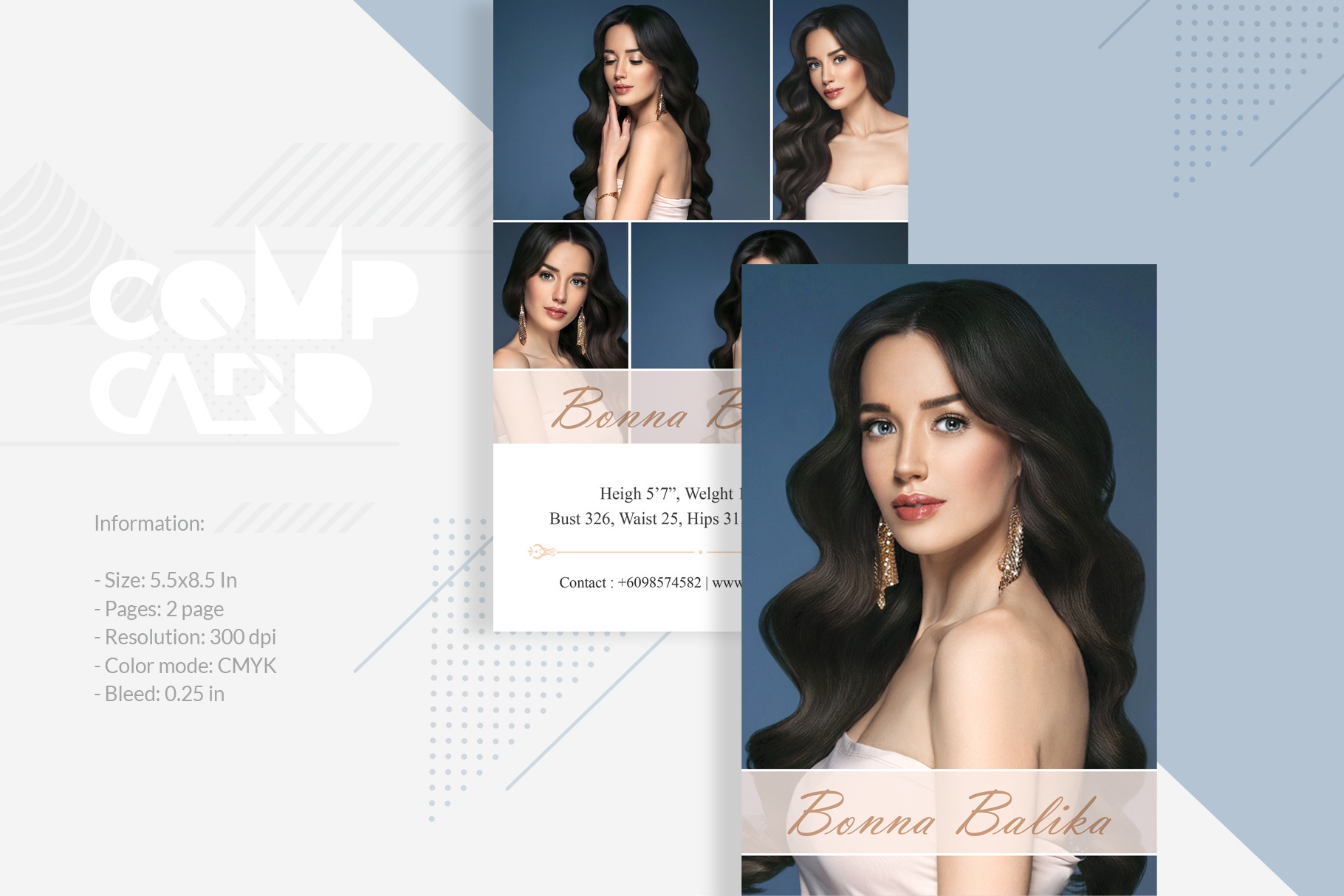 Fashion Model Card Template, a Card Template by TemplatesForest