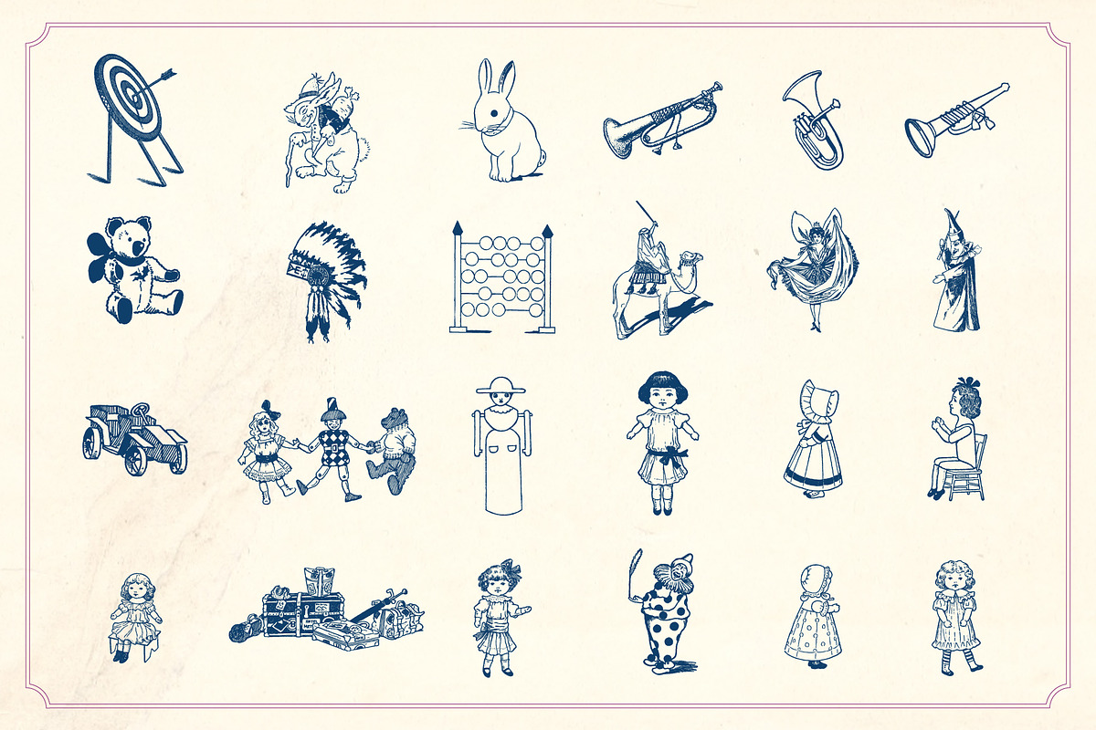 141 vintage toys vector pack, an Object Graphic by Mr Vintage