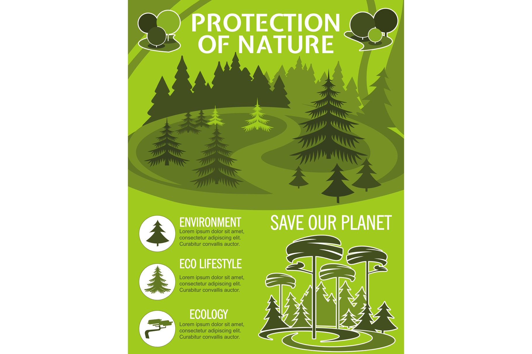 Save Planet poster for ecology nature protection, a Technology ...