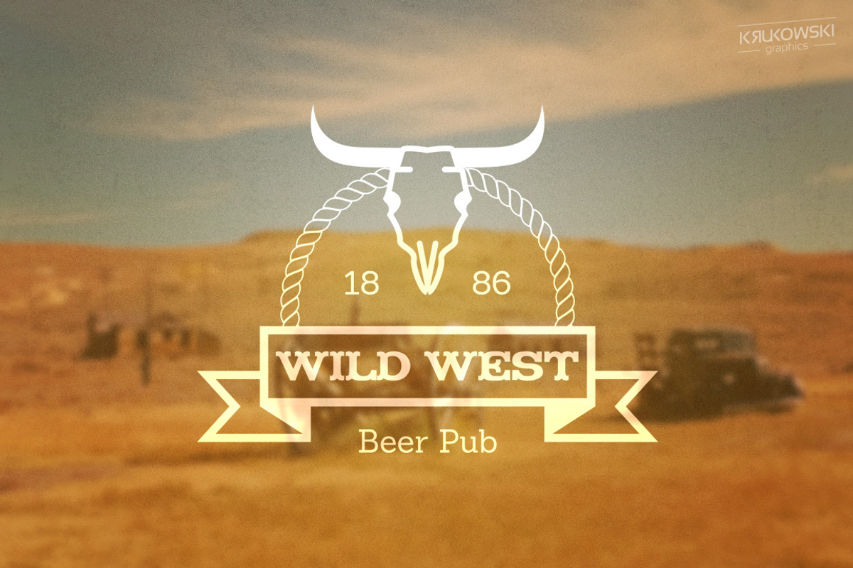 Wild West Country Badges Logos, a Branding & Logo Template by Krukowski ...
