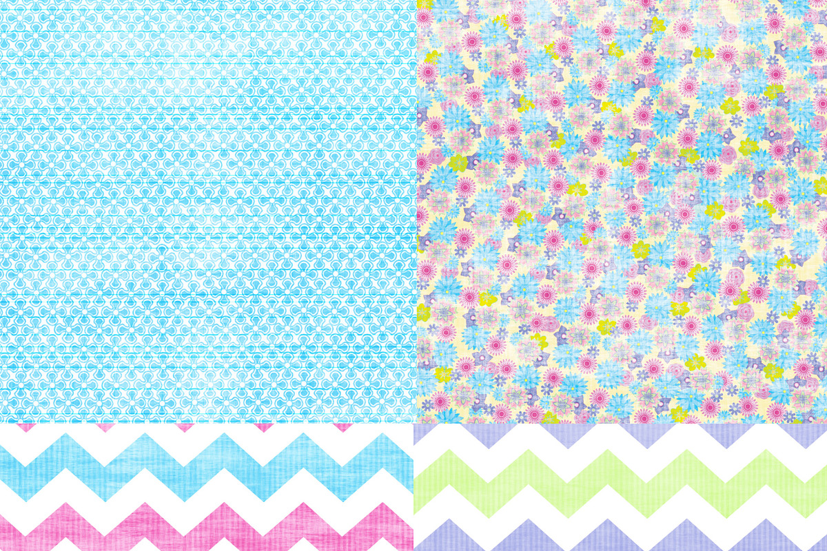 Fresh & Fun - Digital Paper Pack 18, a Pattern Graphic by Captured and ...