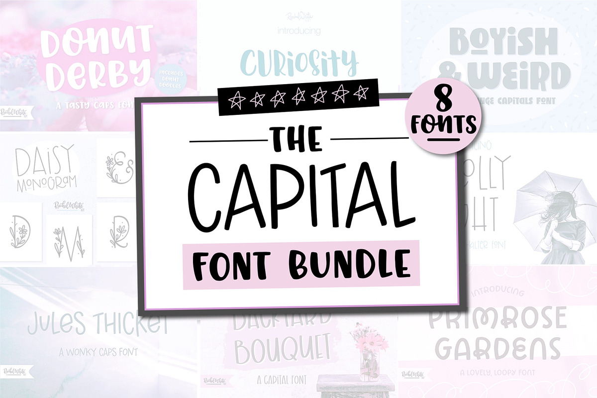 Capital Font Bundle, 8 fonts