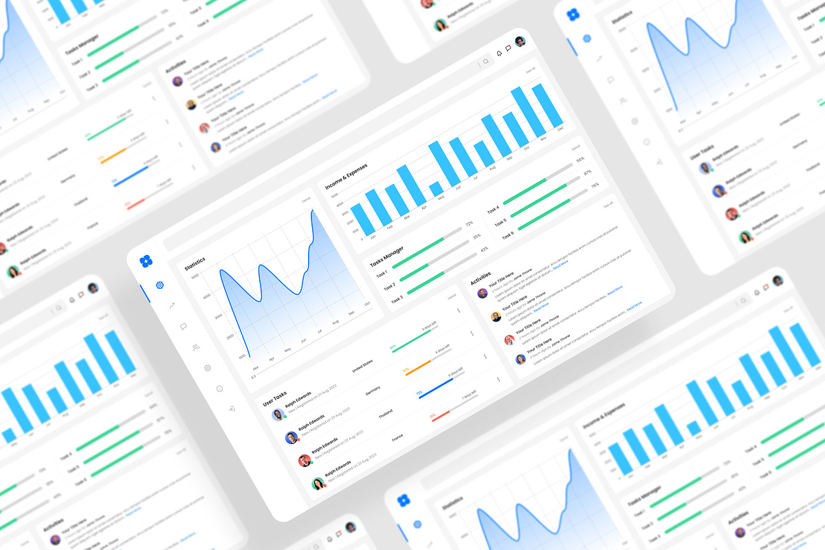 Management Dashboard UI Kit Figma, an UI Kit Template by iDoodle Studio