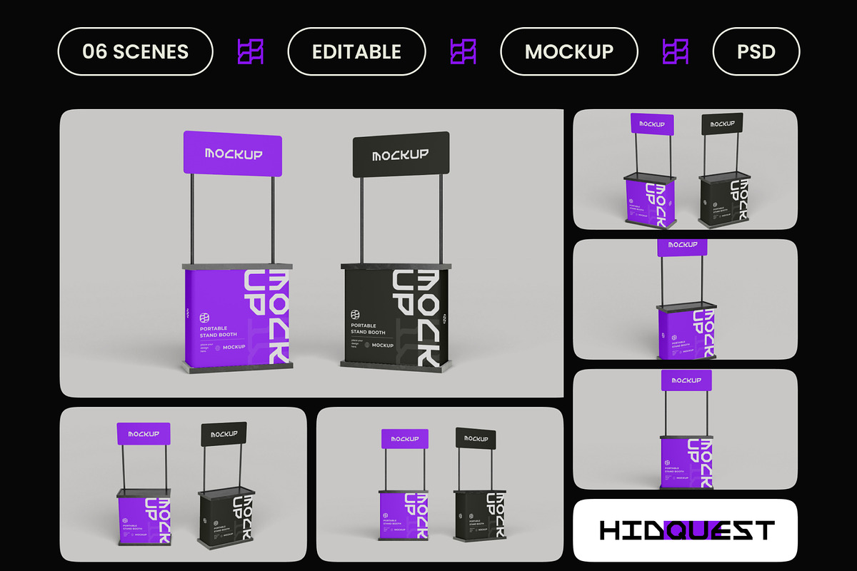 Portable Stand Booth Mockup, a Mockup by hiddemaru