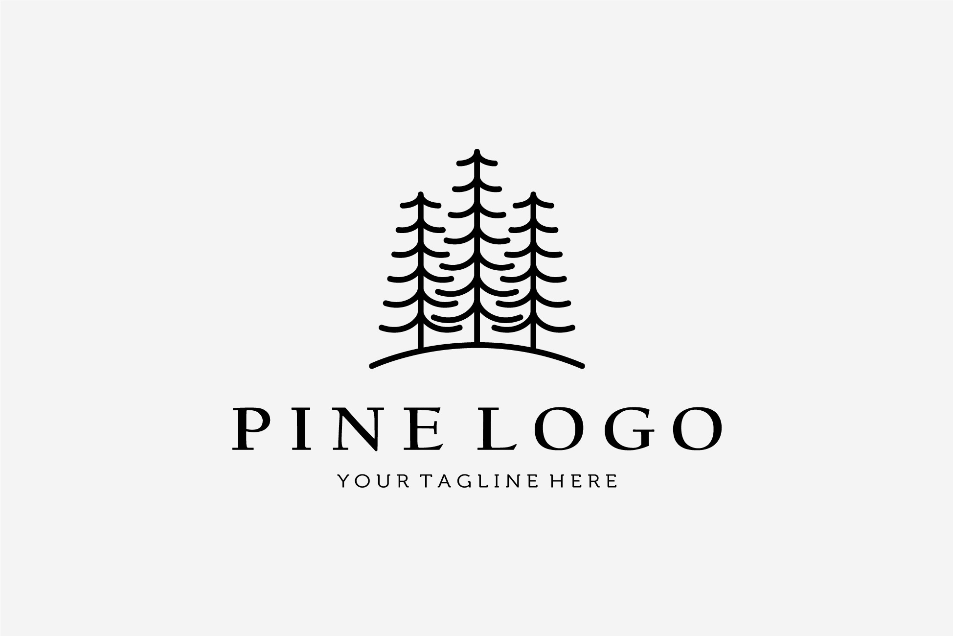 Simple Line Art Pine Tree Logo Icon, a Branding & Logo Template by ...
