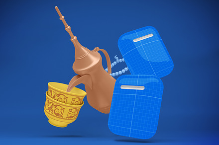 Ramadan Airpods Mockup, a Wearable Device Mockup by Qaleb Studio