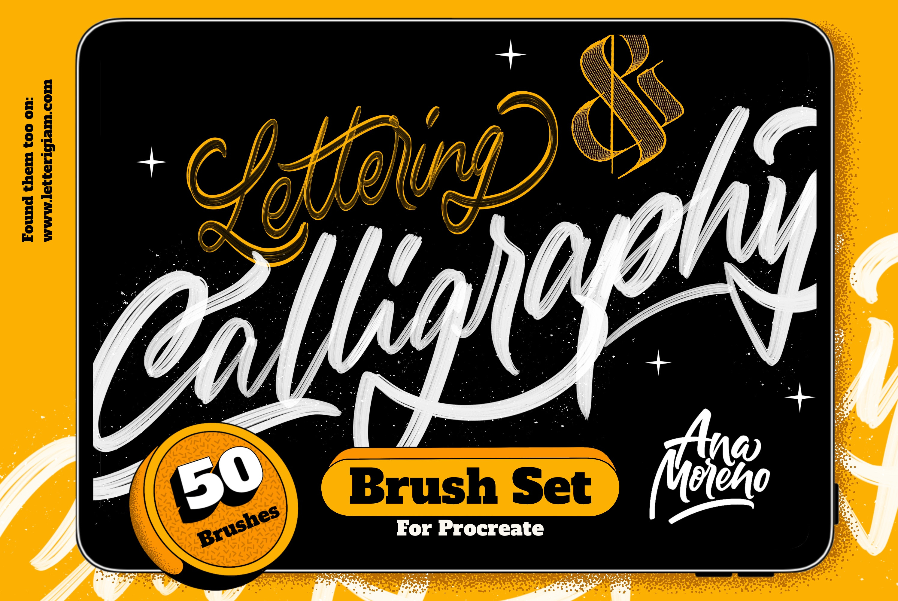 Lettering & Calligraphy Brush Set, a Brush Add-On by Ana Moreno ...