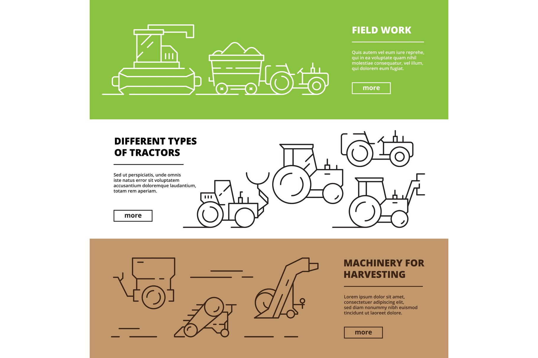 Agriculture banners. Farm machinery | Background Graphics ~ Creative Market