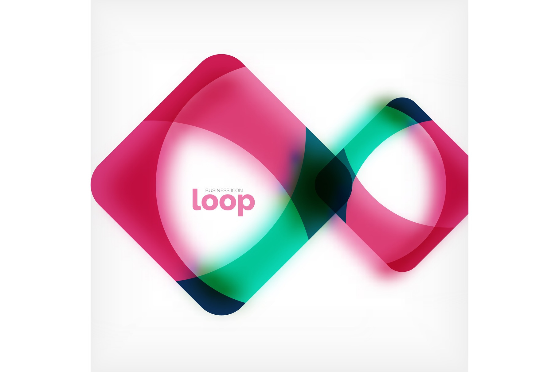 Vector square loop business symbol, geometric icon created of waves ...