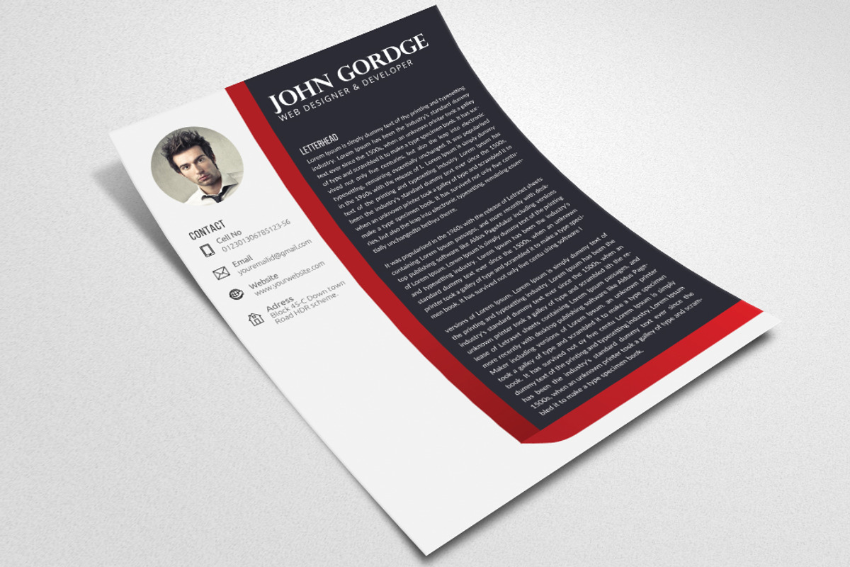 Ribbon Style Word CV Resume, a Resume Template by Psd Templates