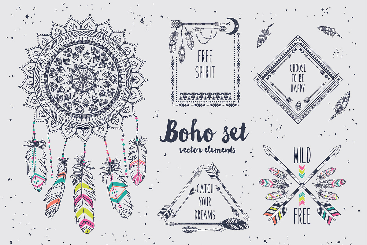 Boho Set, an Object Graphic by Angelina De Sol