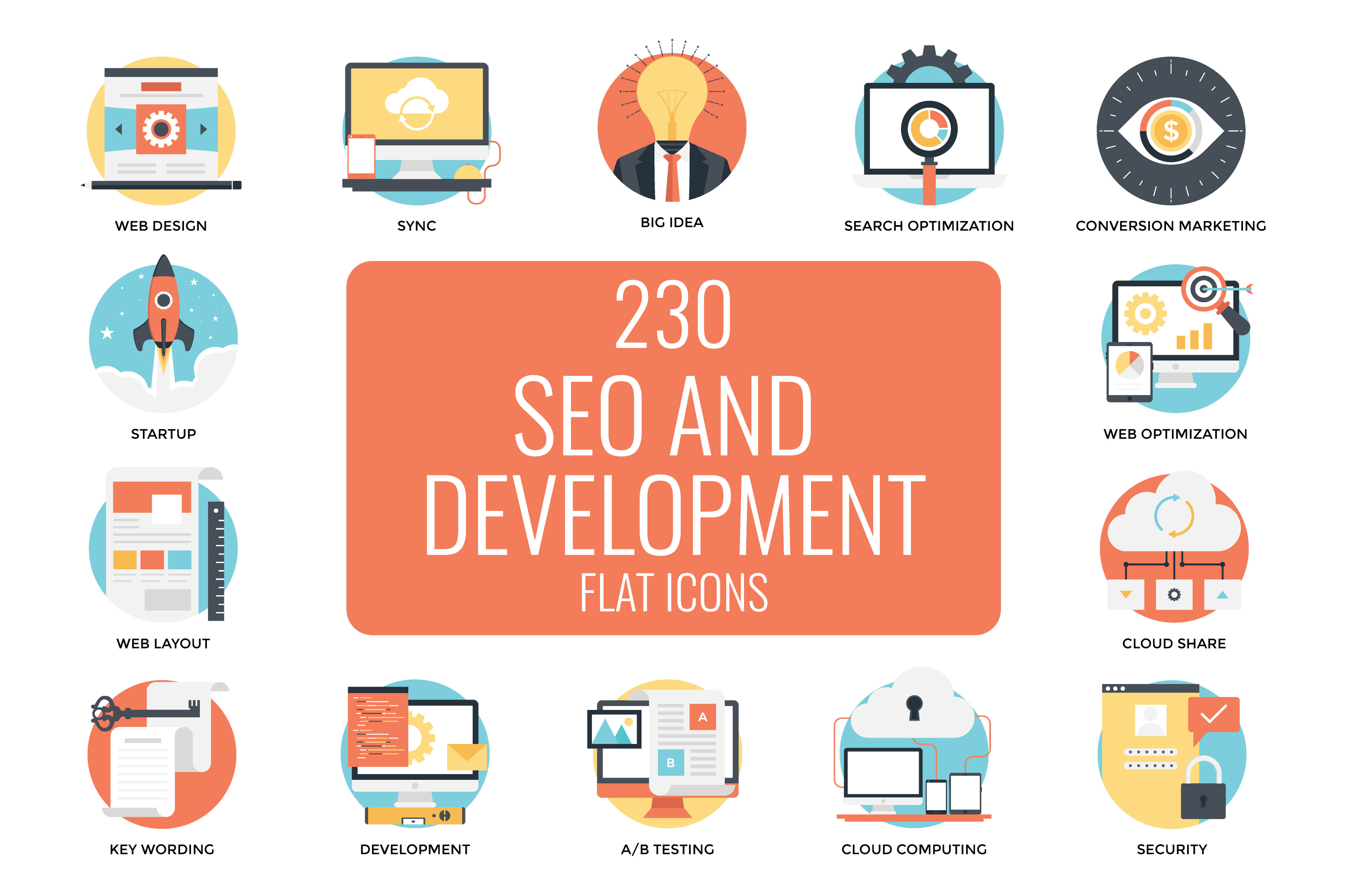 230 Seo and Web Development Icons, an Icon by Prosymbols