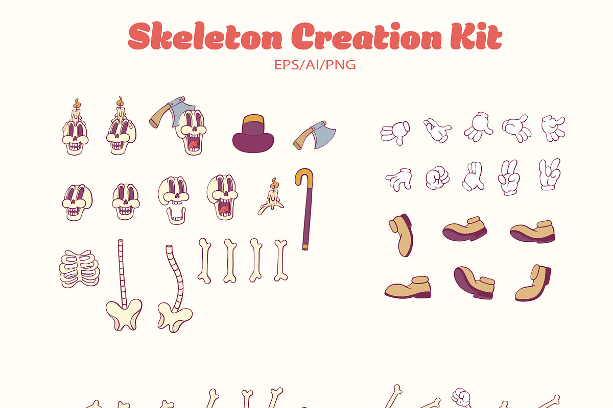Skeleton Creation Kit, an Illustration by Anastasiya Klempach