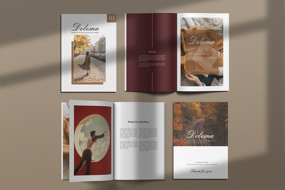 A4 Magazine + Overlay Shadow Mockup