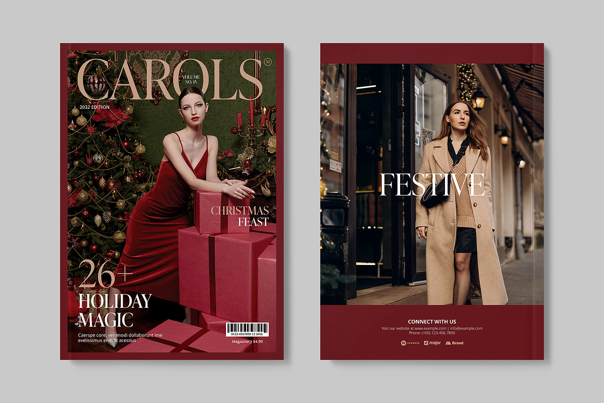 Christmas Magazine Template, a Magazine Template by BrandPacks
