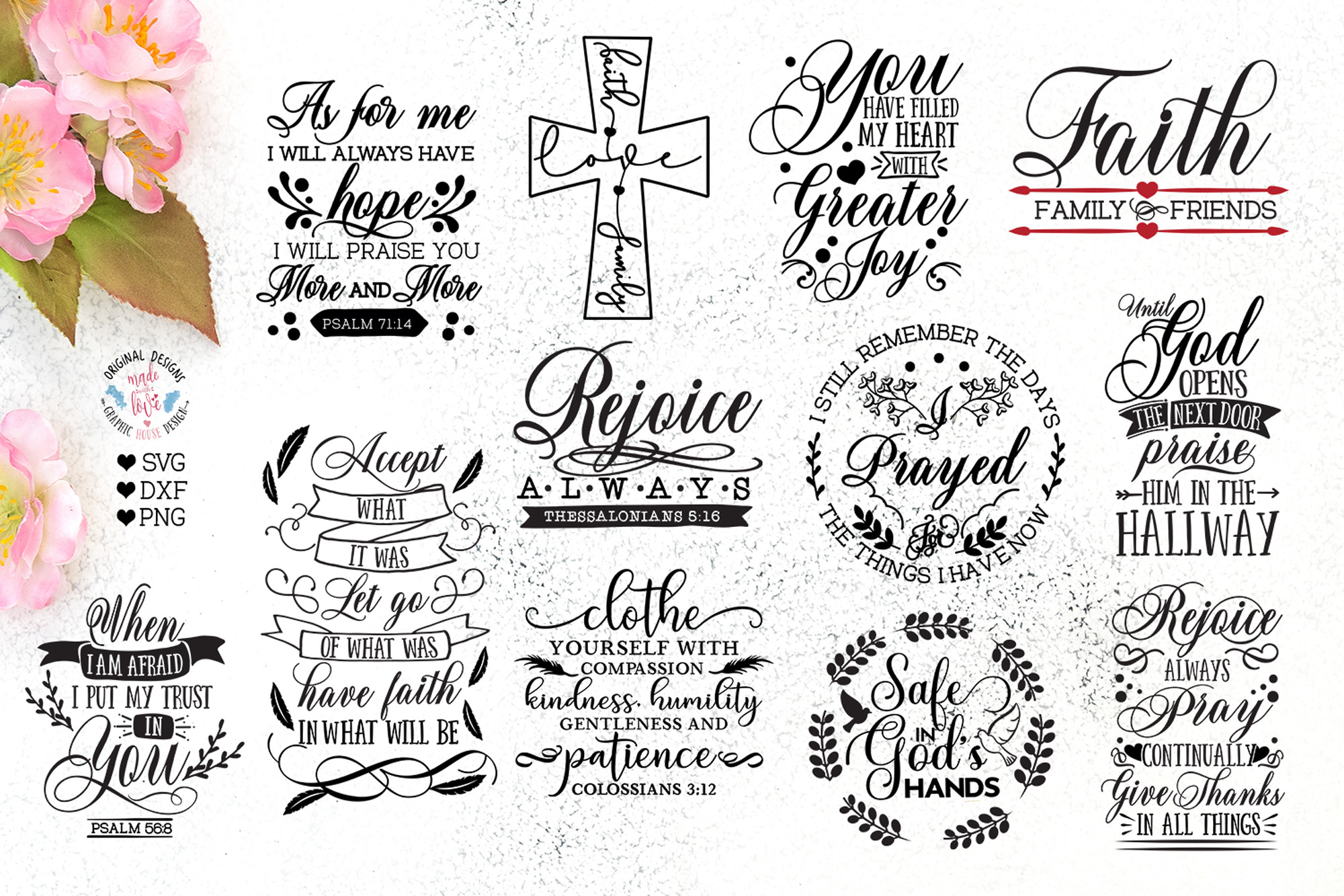Praise the Lord - Faith Bundle, an Illustration by Graphic House Design ...