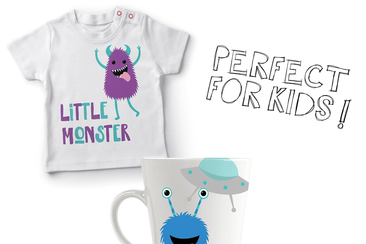 Cute Monster Clip Art Set, an Illustration by Nagore Rodriguez Design