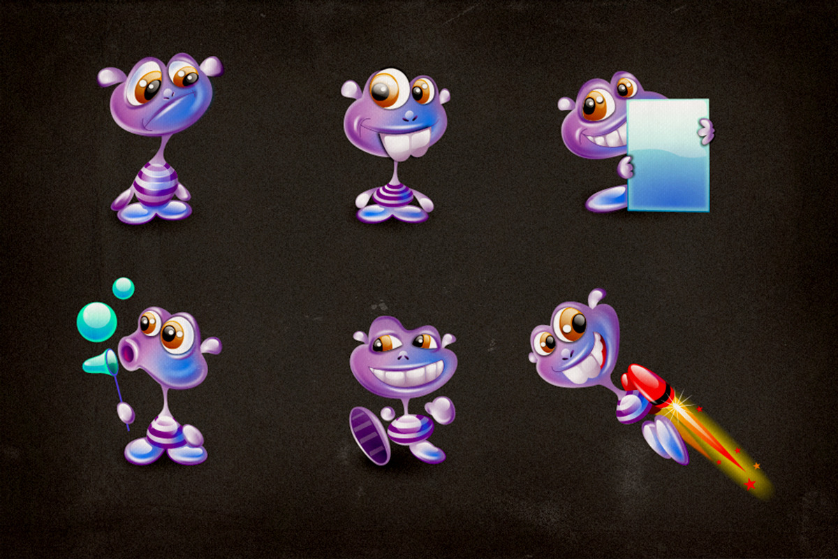 2 Funny Alien Icon Sets, an Icon by JumboDesign | Creative Market