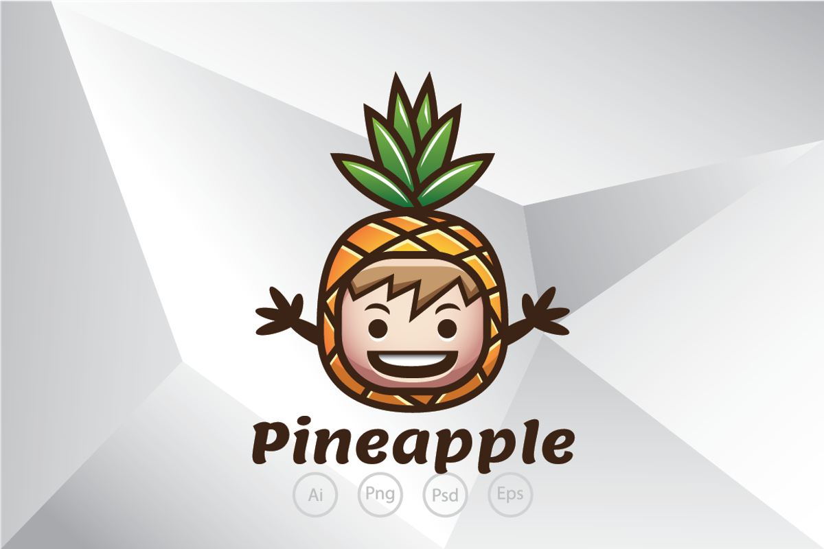 Happy Pineapple Mascot Logo Template, a Branding & Logo Template by ...