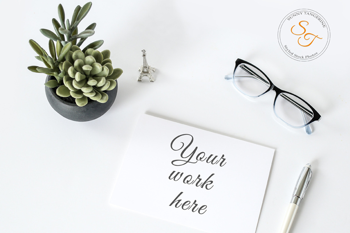 Clean Notecard Mock up, a Print Template by SunnyTangerine Stock