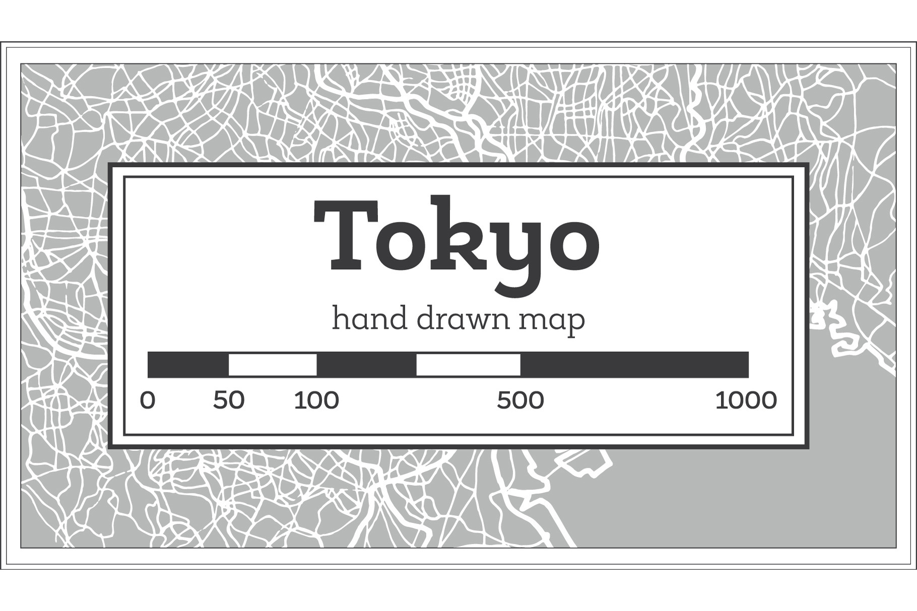 Tokyo Map in Retro Style., an Illustration by Booblgum