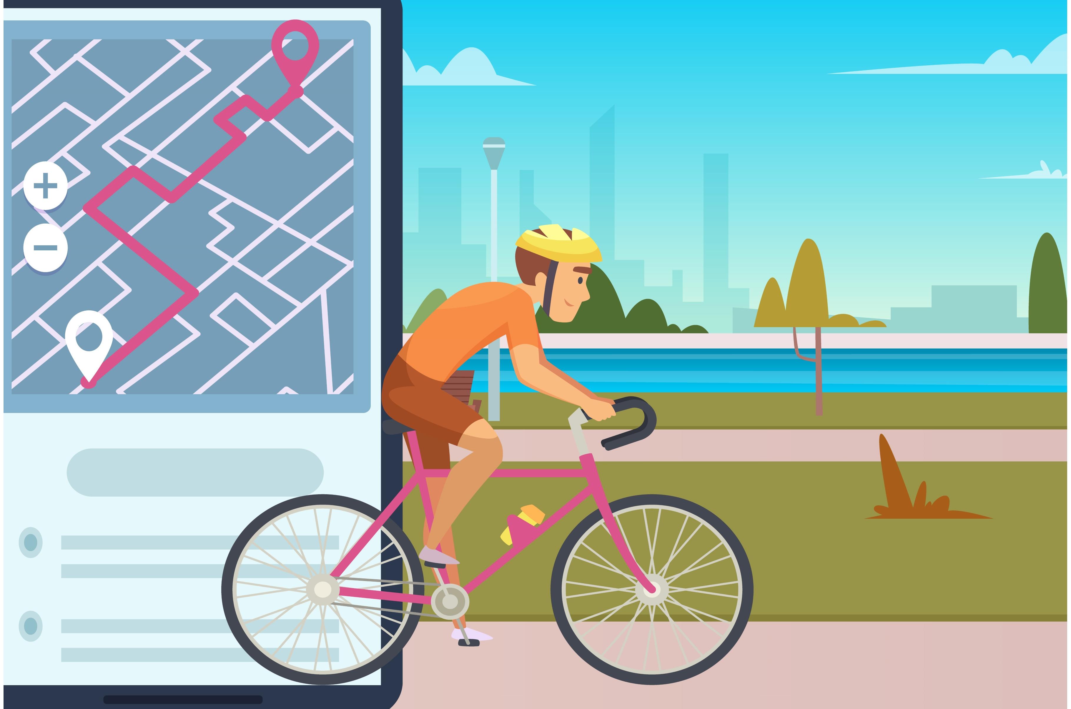 Route map. Cartoon background with, a Graphic by Onyx