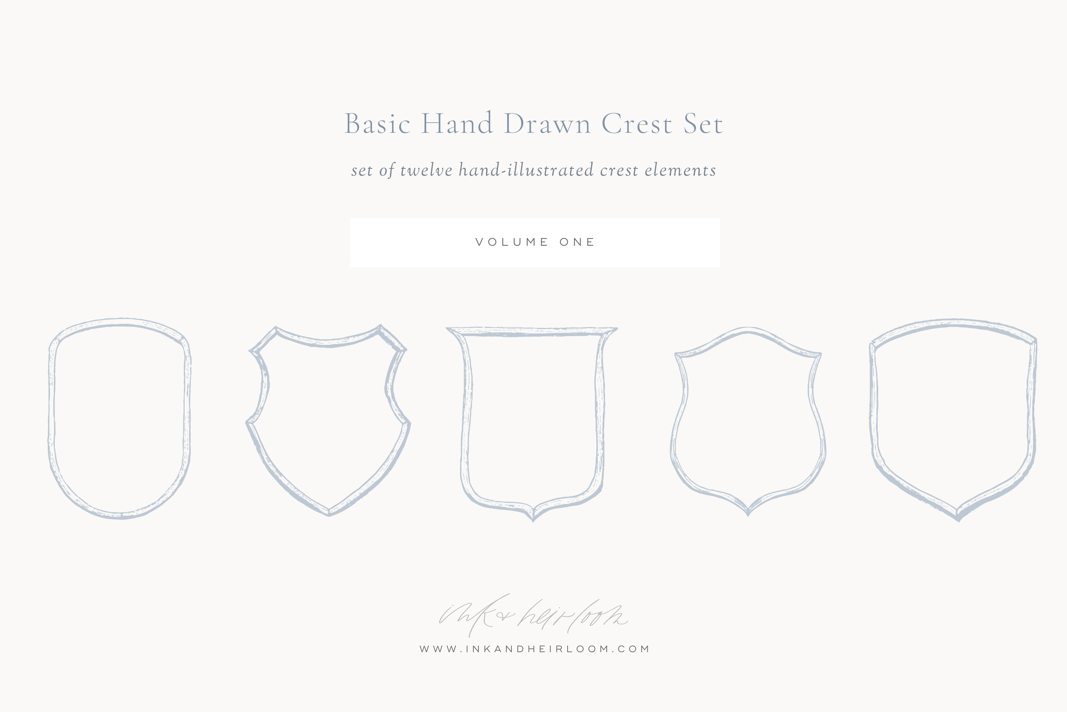 Basic Hand Drawn Crest Collection, an Illustration by Loren Schmidt Studio