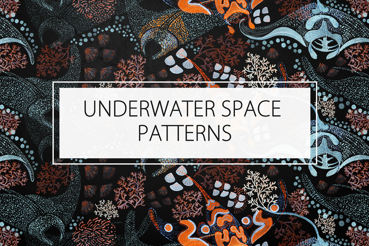 UNDERWATER / SPACE PATTERNS, a Pattern Graphic by ANAKOTO