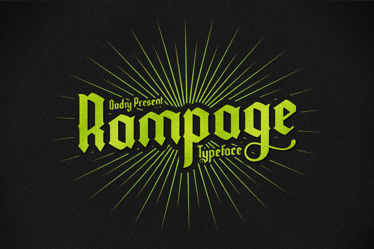 Rampage Font, a Blackletter Font by Qadry | Creative Market