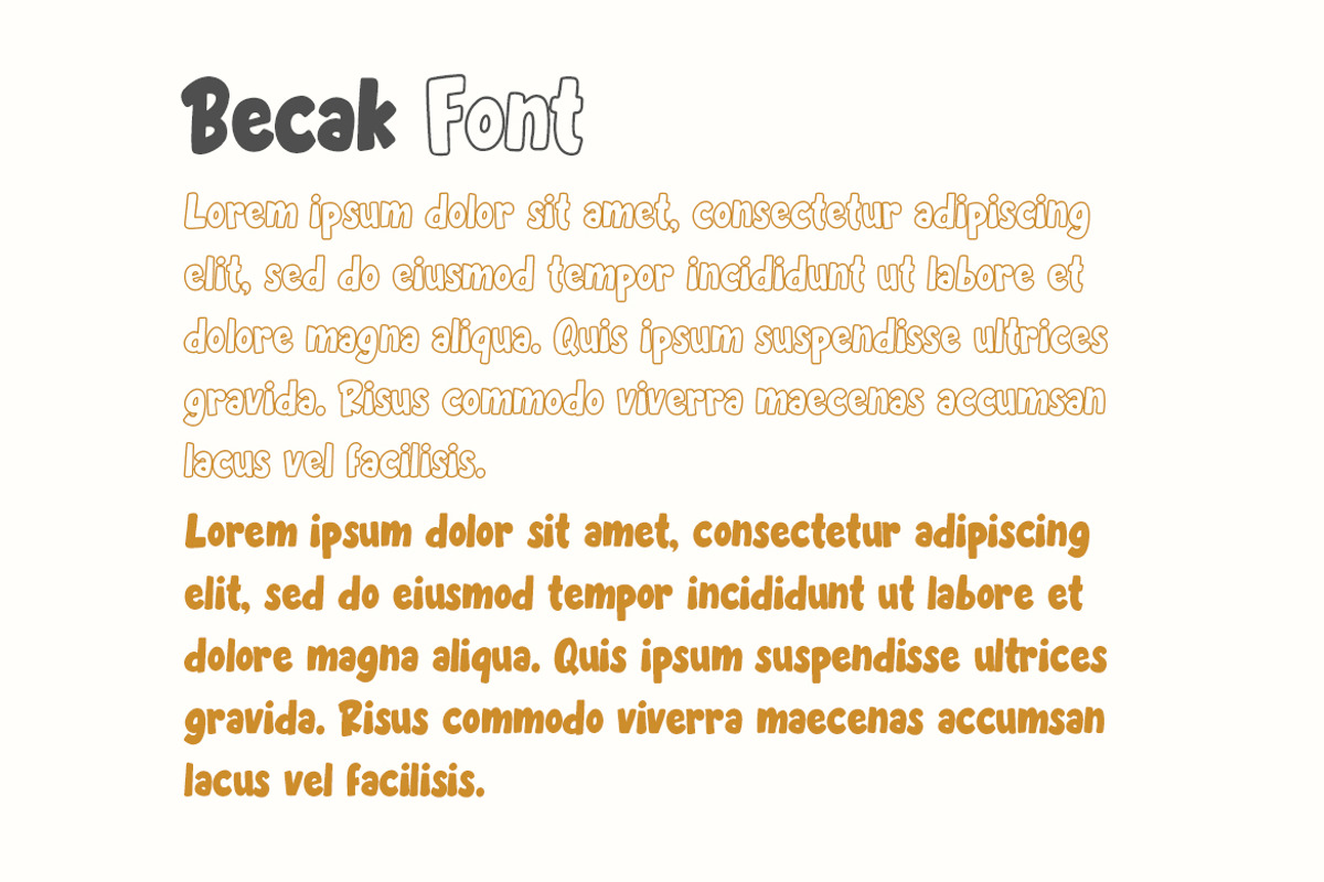 Becak - Solid & Outline Font, a Font by Weape Studio