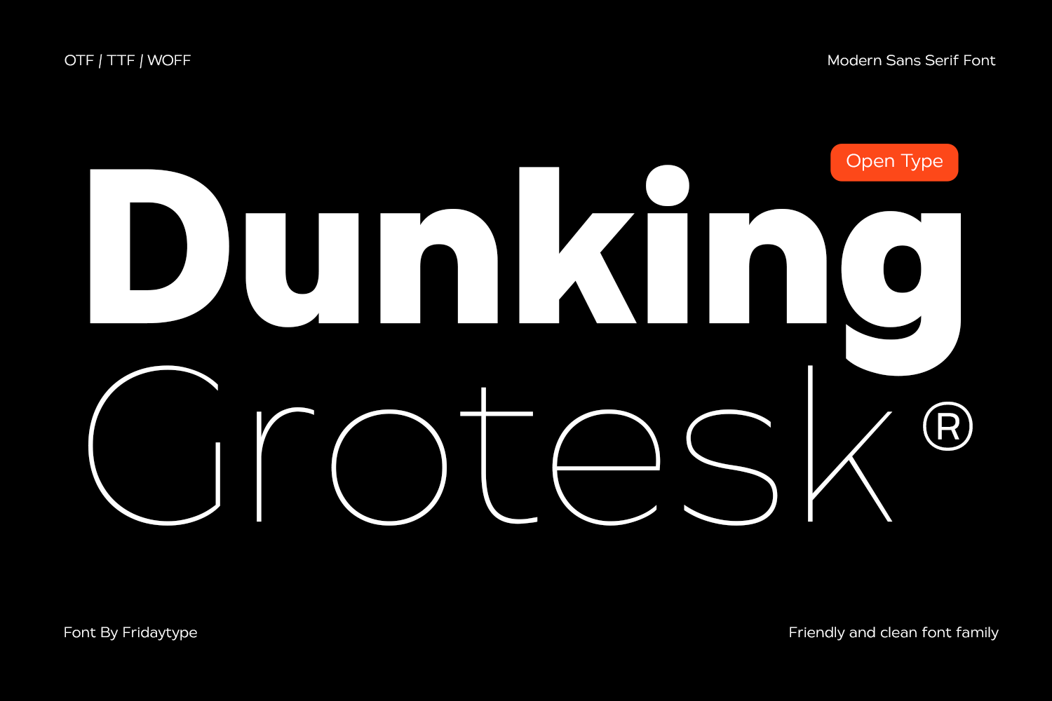 Dunking Grotesk - Modern Sans Serif, a Sans Serif Font by Fridaytype