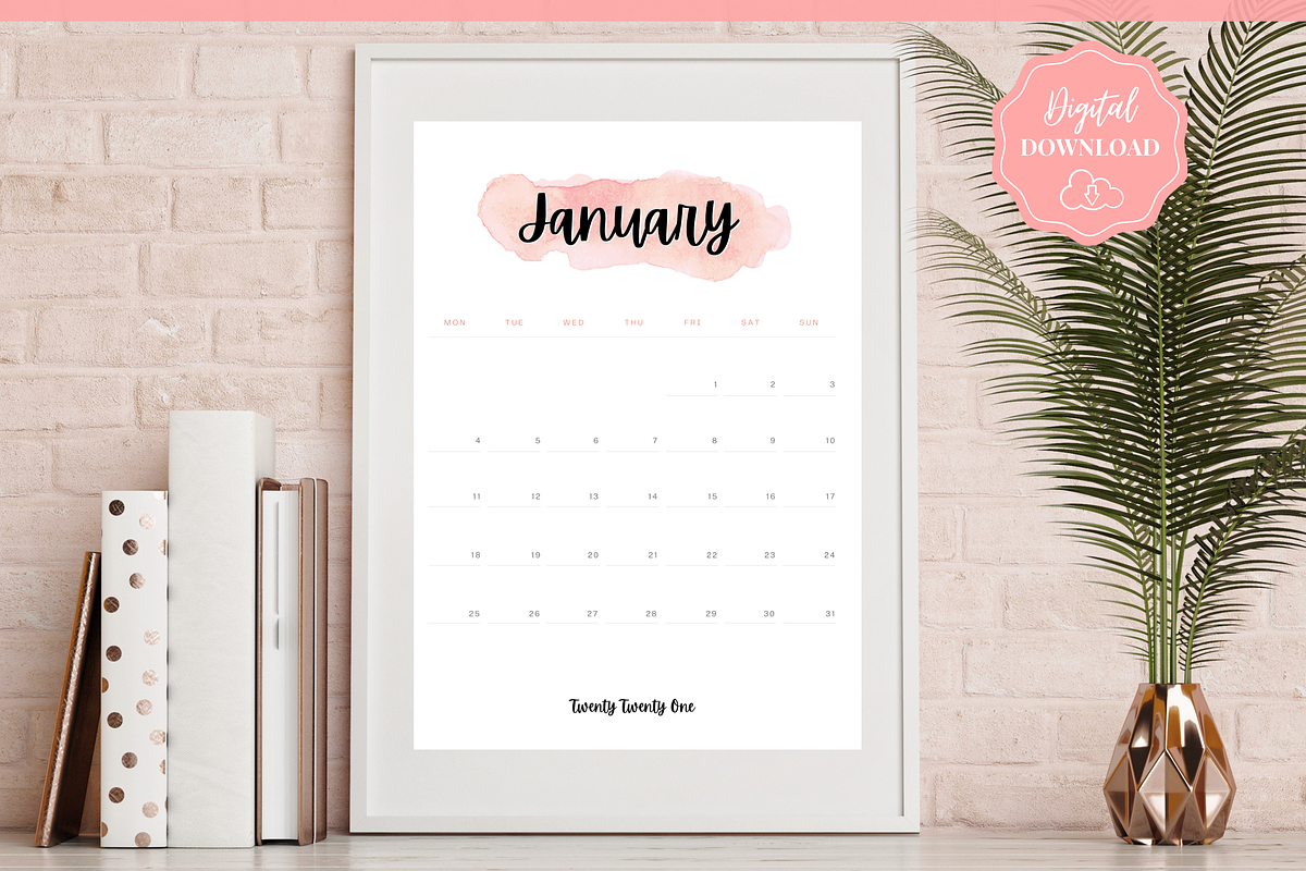 2021 Monthly Planner Calendar Printable
