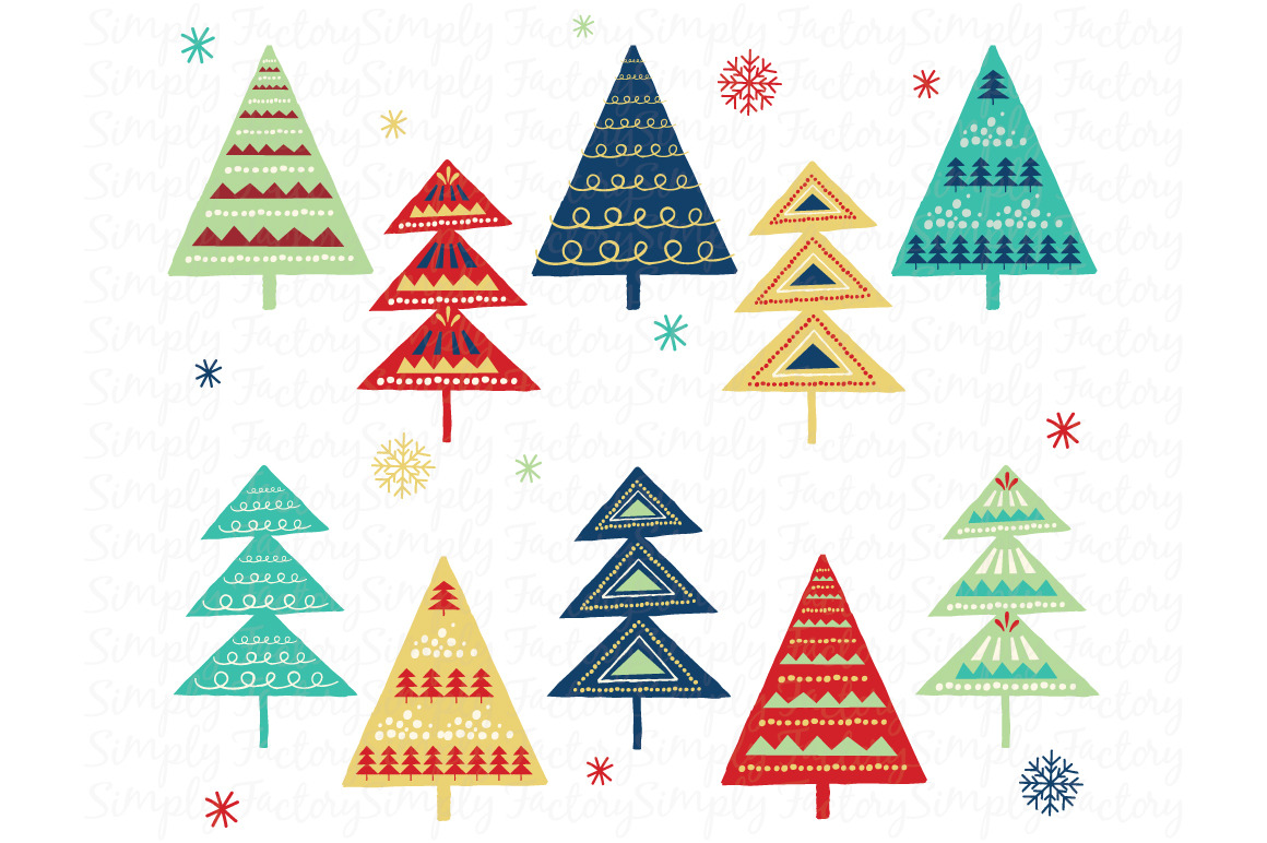 Colorful Christmas Tree Set, a Decorative Illustration by Simply Factory