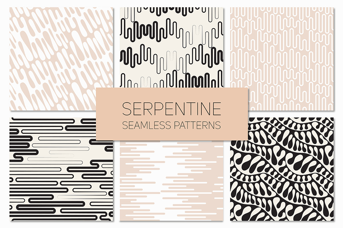 Serpentine Seamless Patterns Set, a Pattern Graphic by Curly_Pat