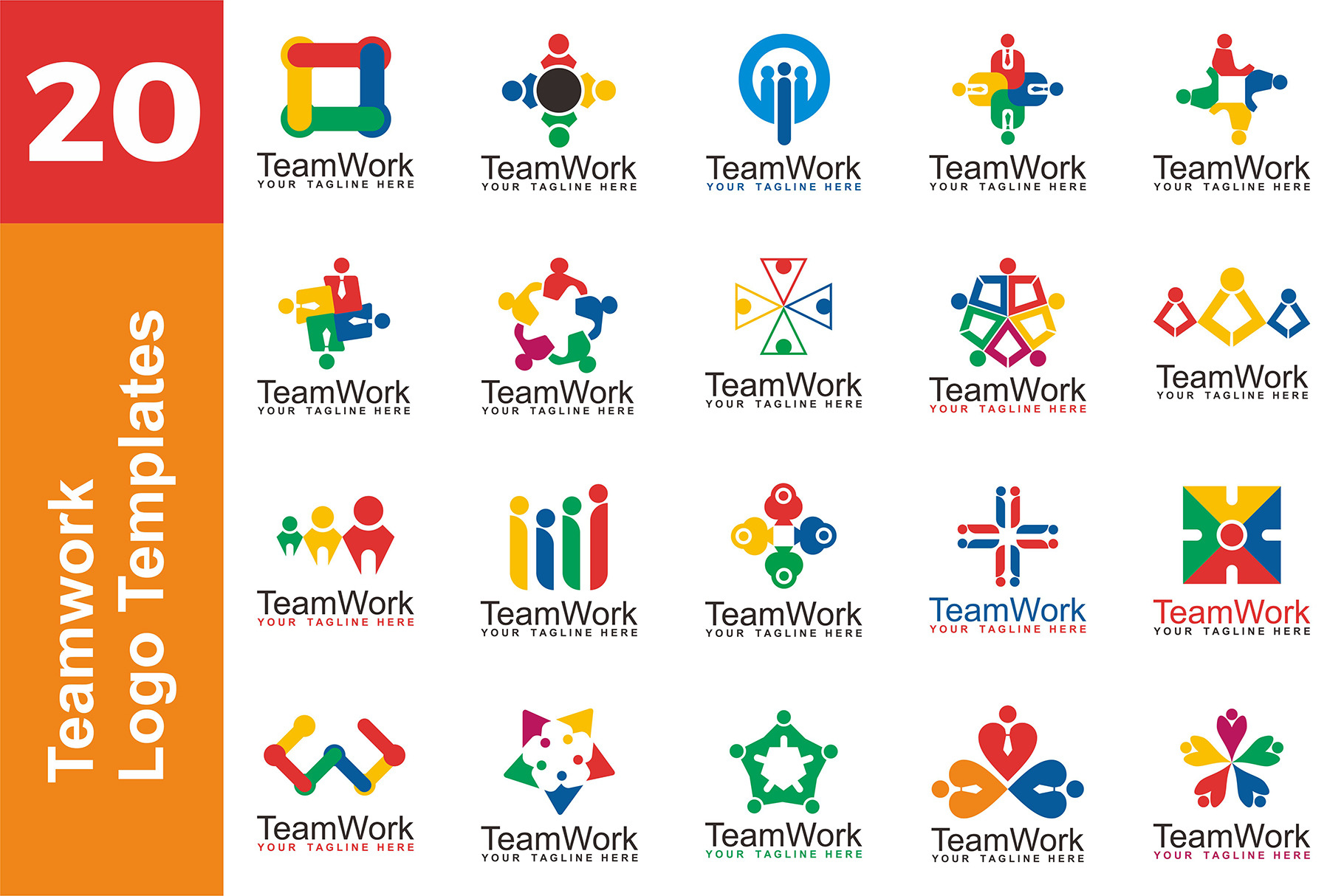 20 Logo Teamwork Templates Bundle, a Branding & Logo Template by ...