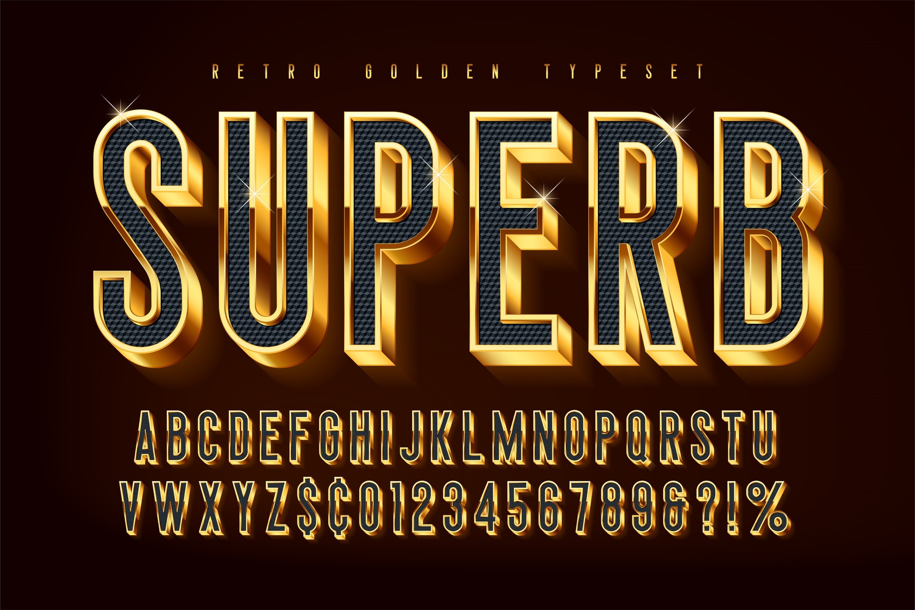 Golden 3d shining gold letters | Illustrations ~ Creative Market