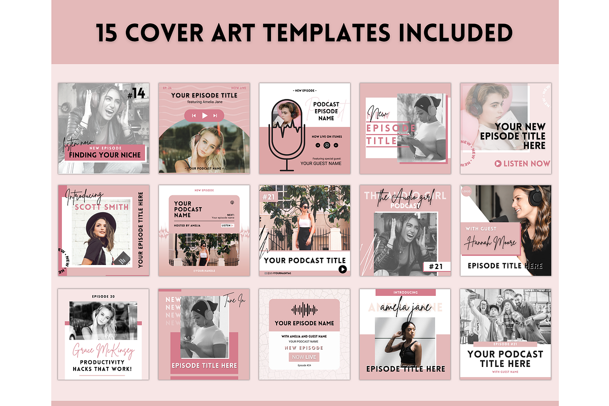 15 Podcast COVER ART Templates