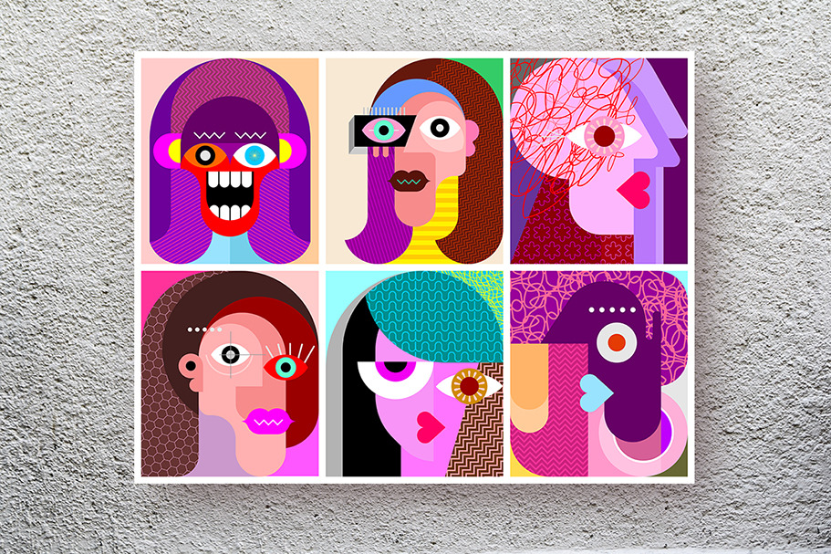 Six Faces / Six Characters vector, a Person Illustration by danjazzia ...