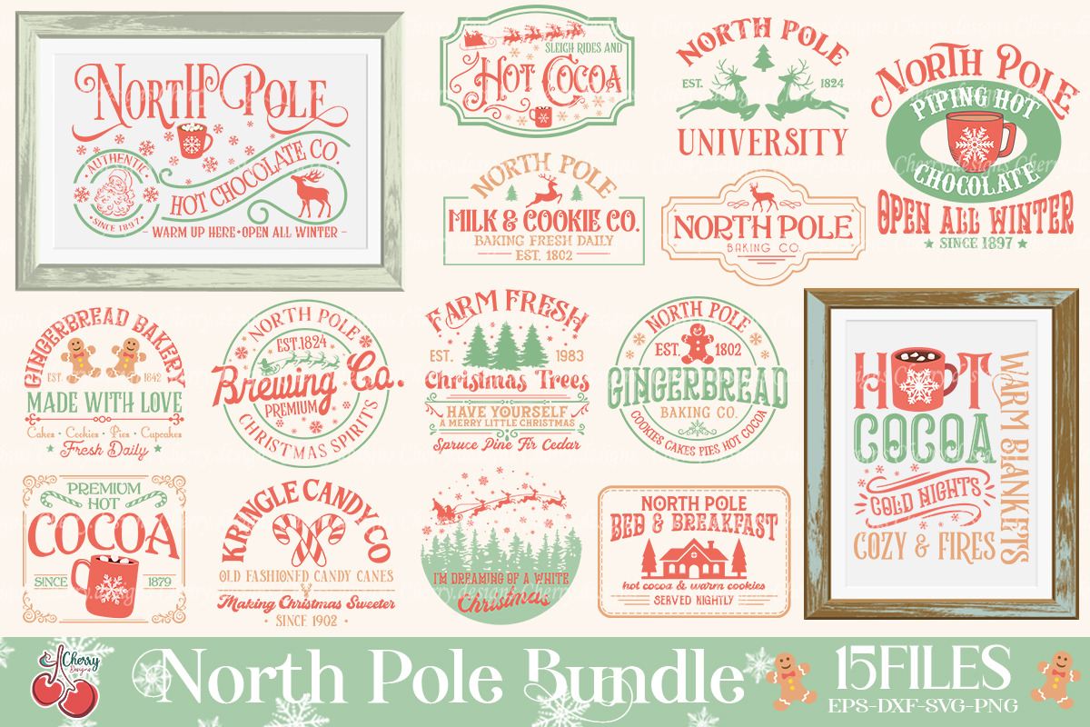 North Pole Christmas Bundle SVG | Creative Market