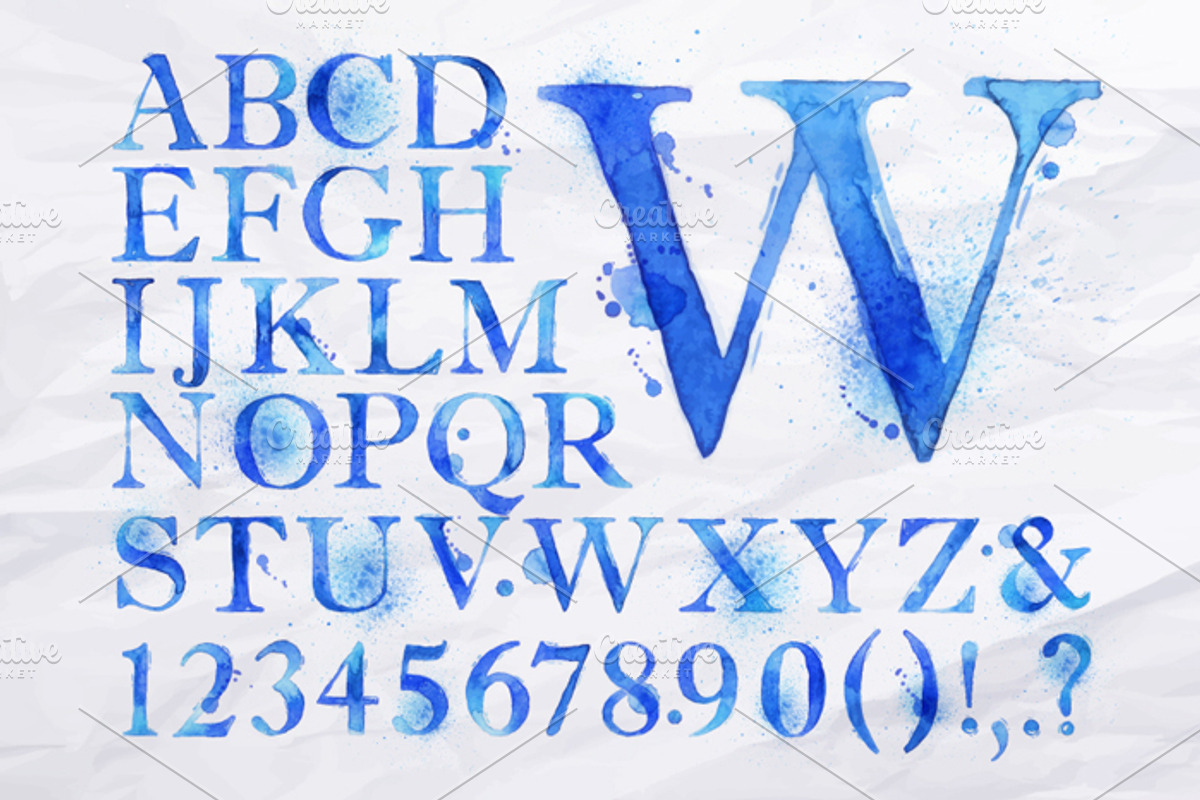 Alphabet watercolor, an Illustration by Anna