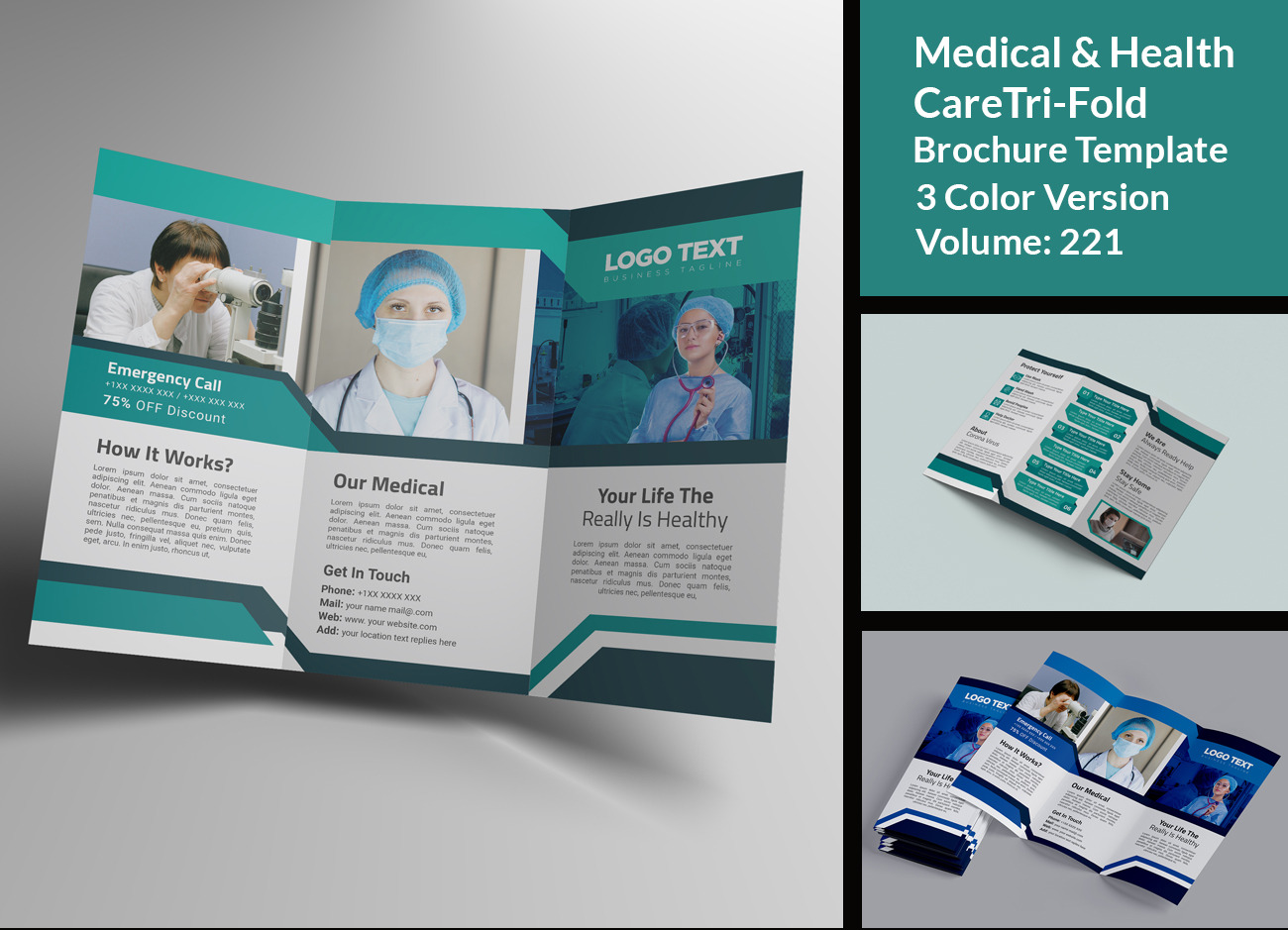 Health Trifold Brochure Template, a Brochure Template by MRI STUDIO