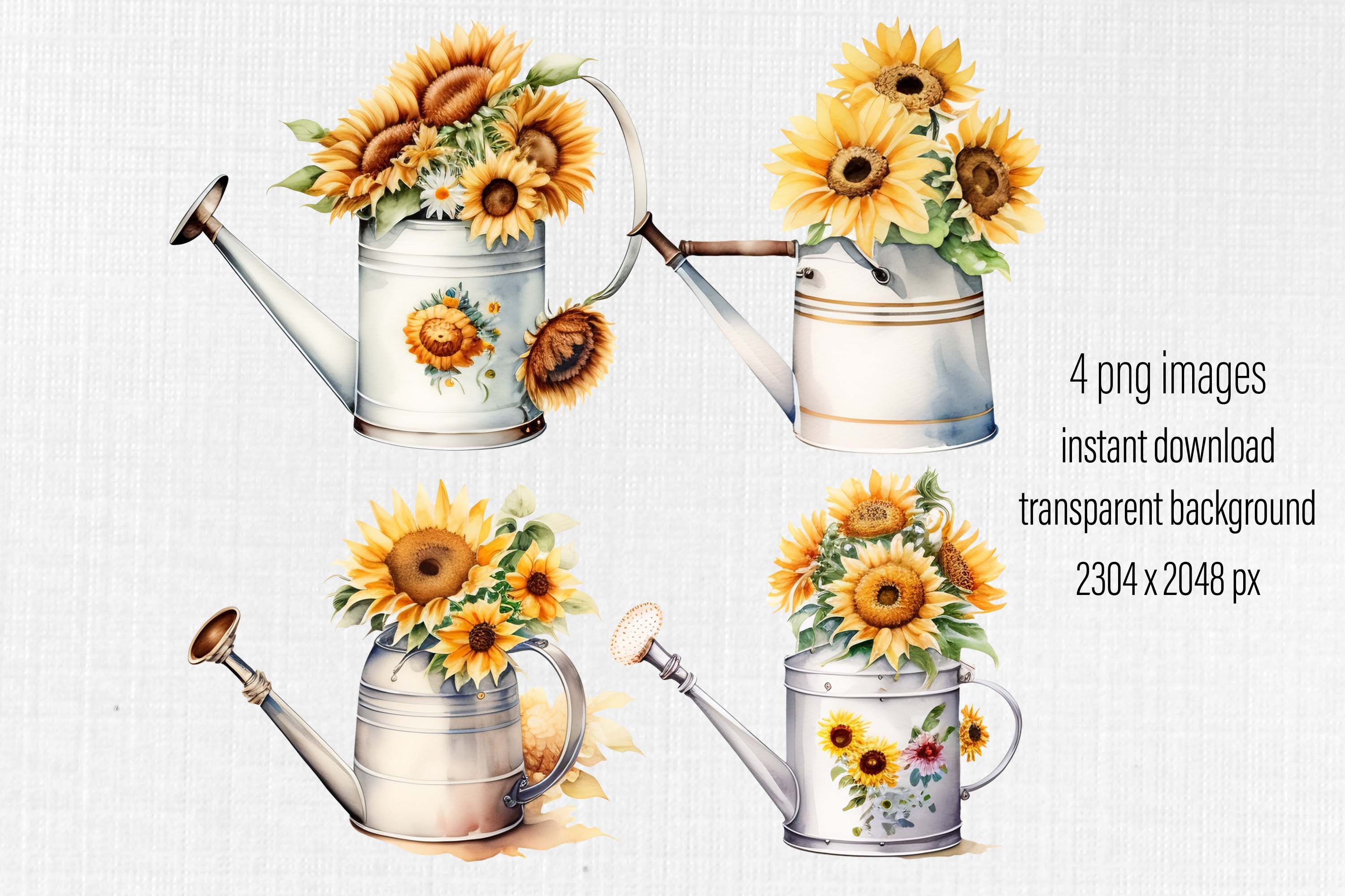 Watercolor Watering Can Clipart