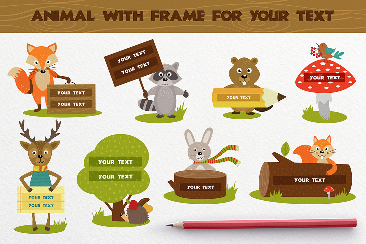 set animals of forest, a Background Graphic by NataKa