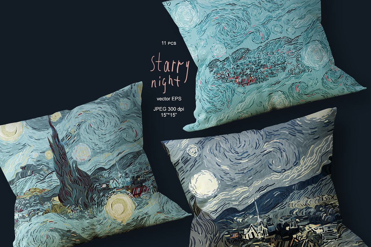 Starry night seamless vector set, a Pattern Graphic by PatternsBlooming