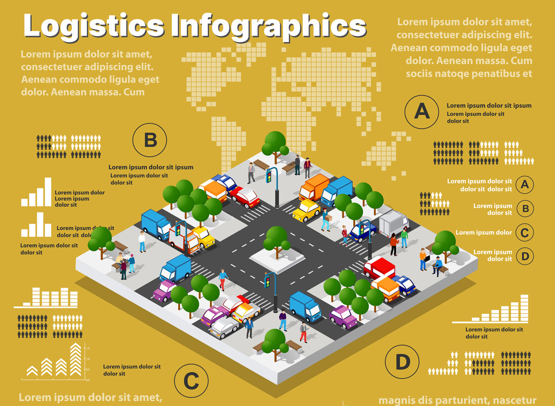 Logistic illustration infographics, a Technology Illustration by AlexZeL