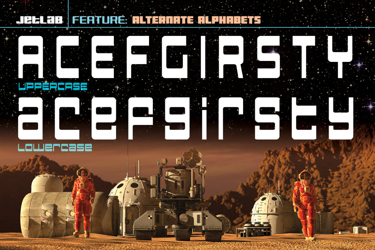 Jetlab Reverse - sci-fi logo font, a Sans Serif Font by Swell Type | Creative Market